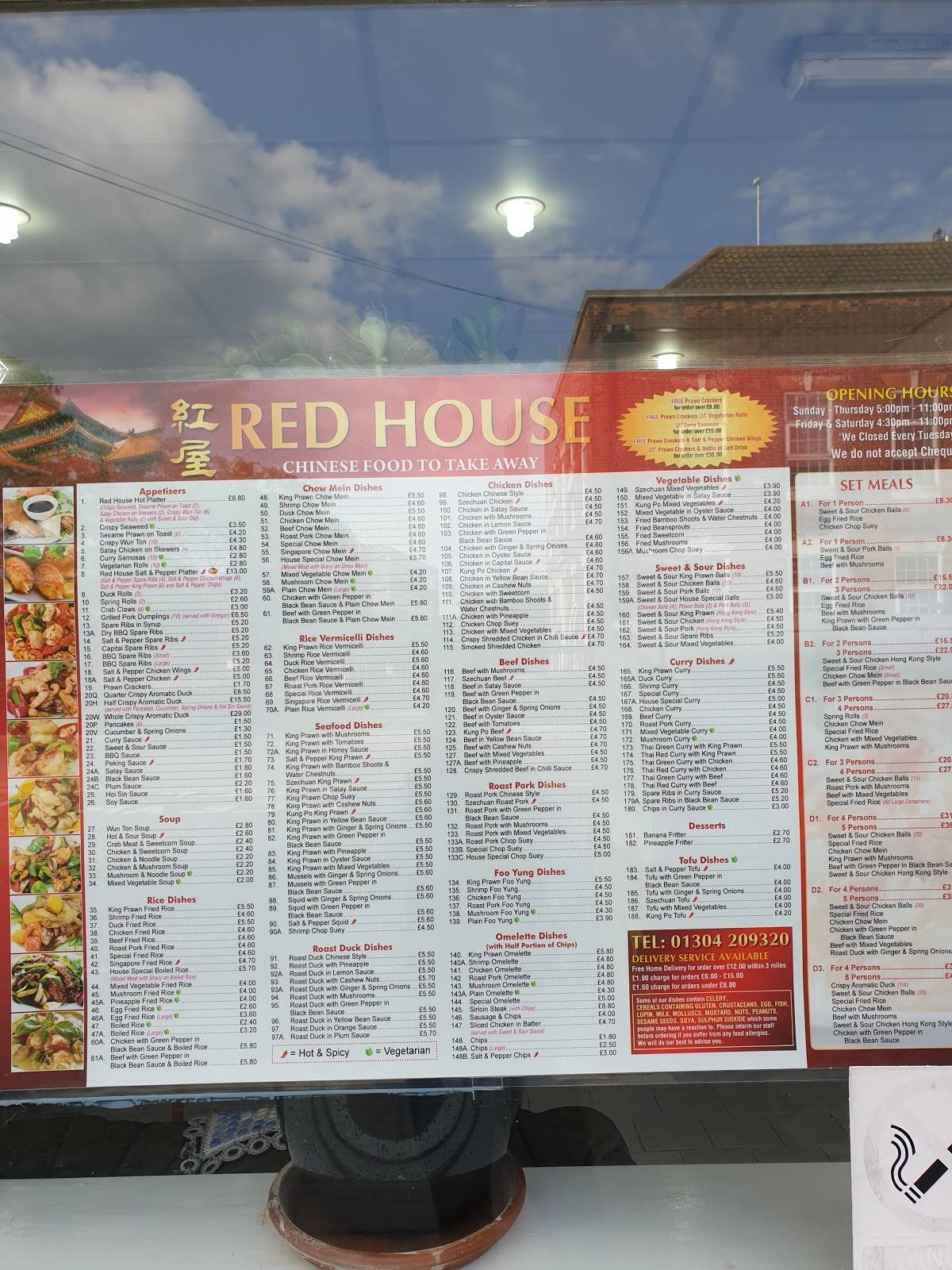 Menu at Redhouse Chinese Takeaway fast food, Dover