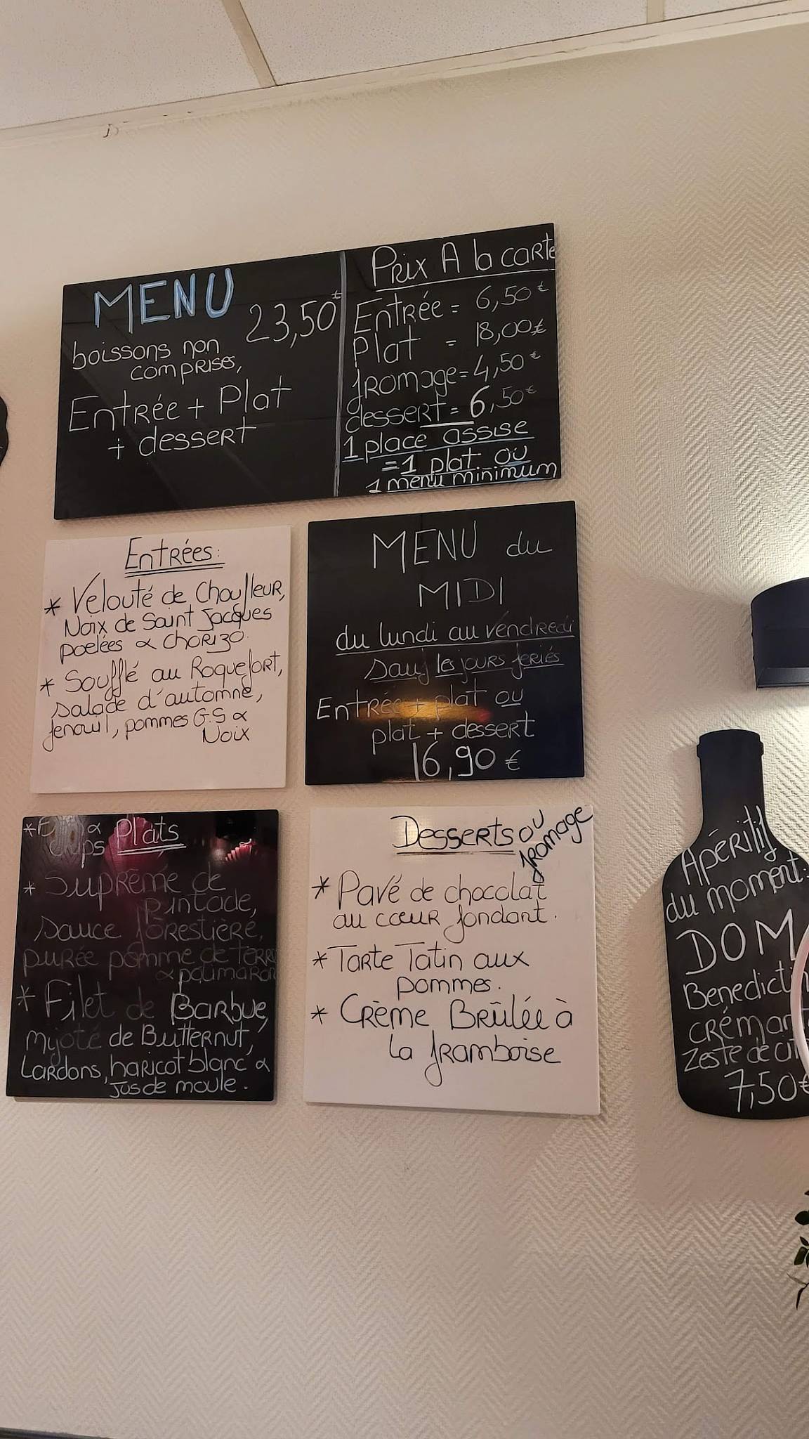 Menu au Le Barbican, Fécamp