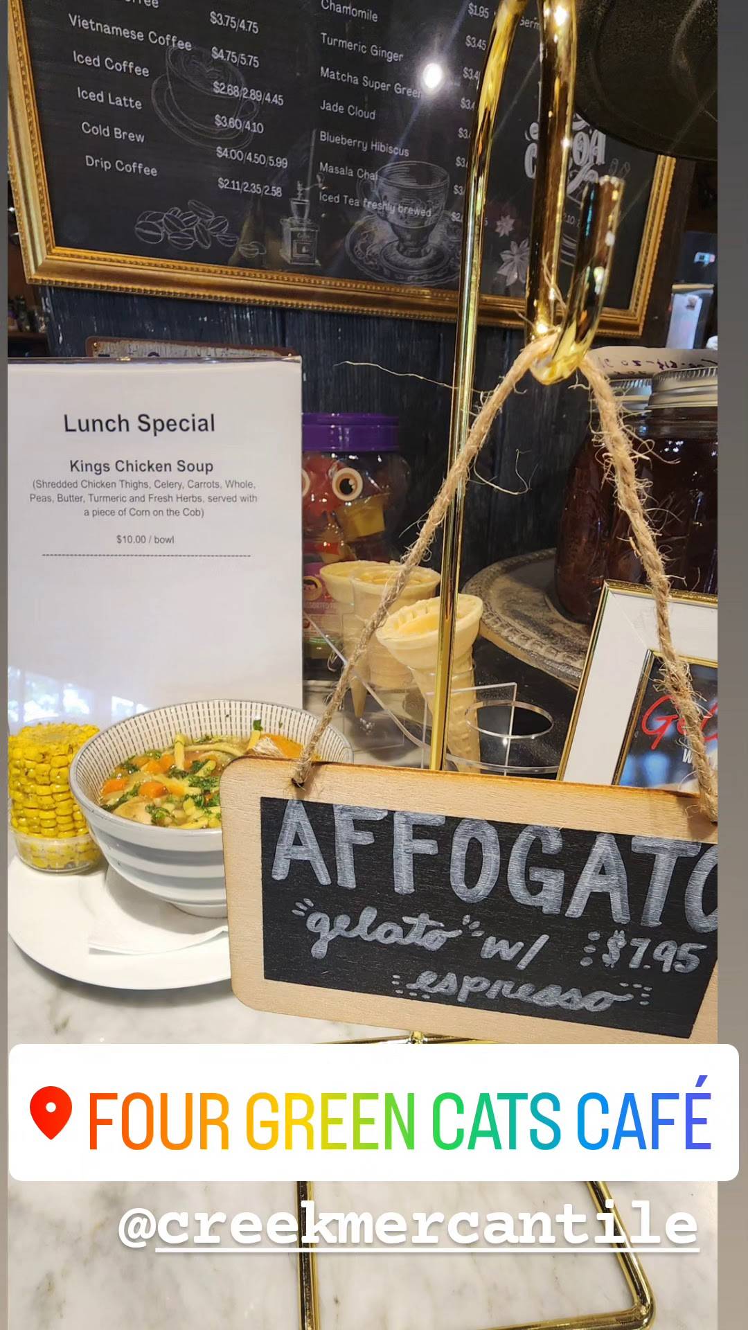 Menu at Four Green Cats Cafe, Mount Laurel