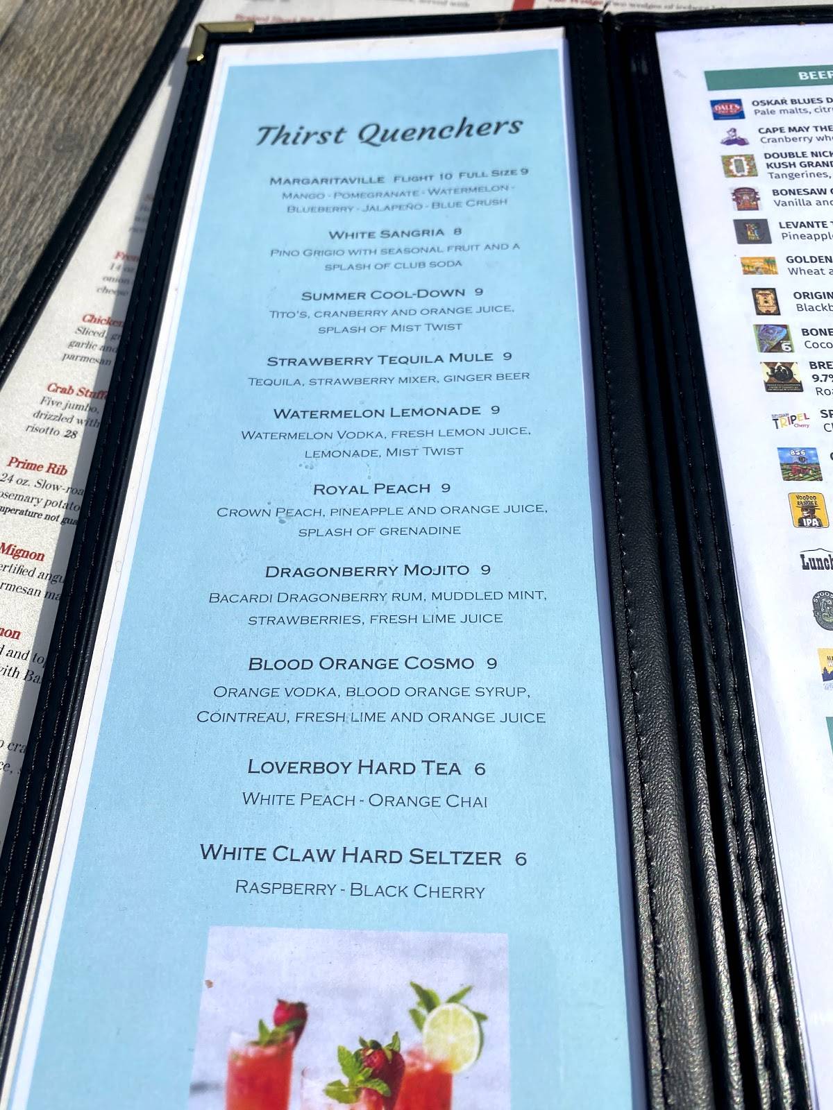Menu at Lake House Restaurant, Vineland