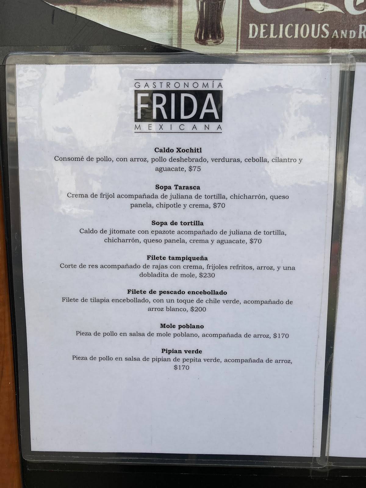 Carta del restaurante Frida Gastronomía Mexicana, Ciudad del México, C ...