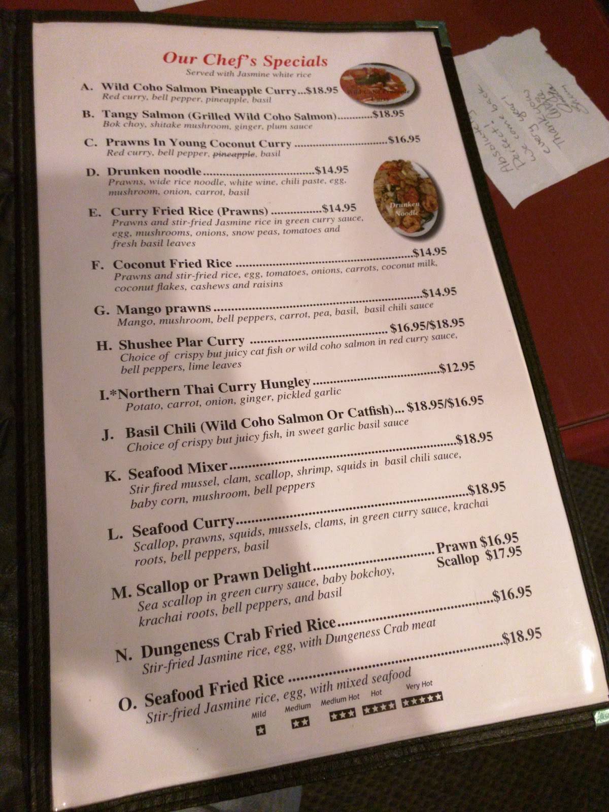 Menu at Galare Thai desserts, Sequim