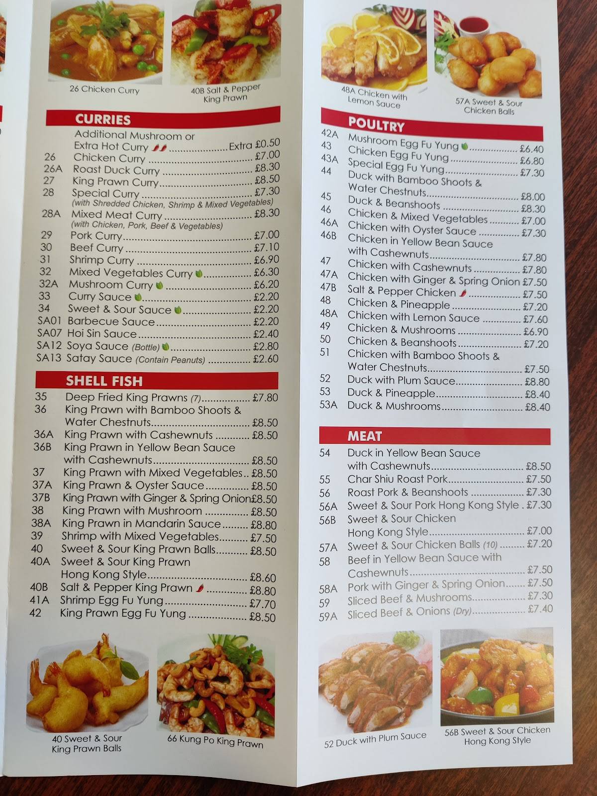 Menu at Golden Dragon restaurant, Cowes