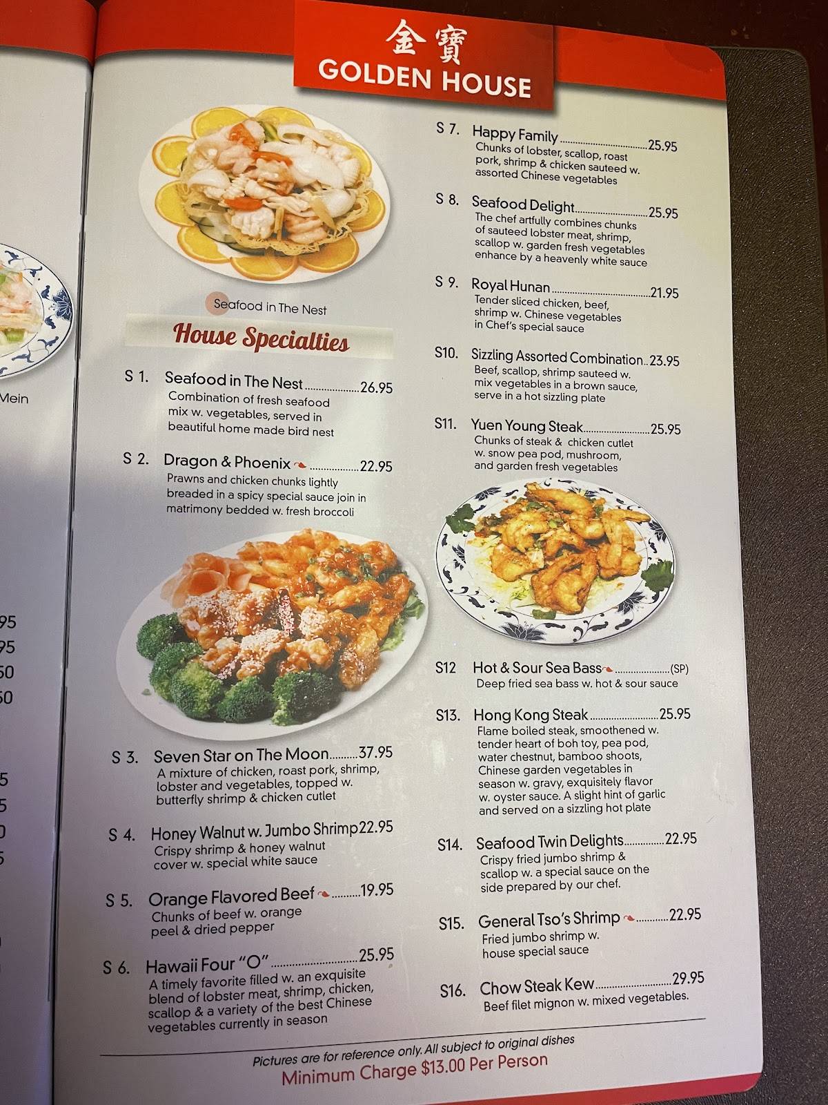 Menu at Golden House restaurant, Jefferson Valley-Yorktown