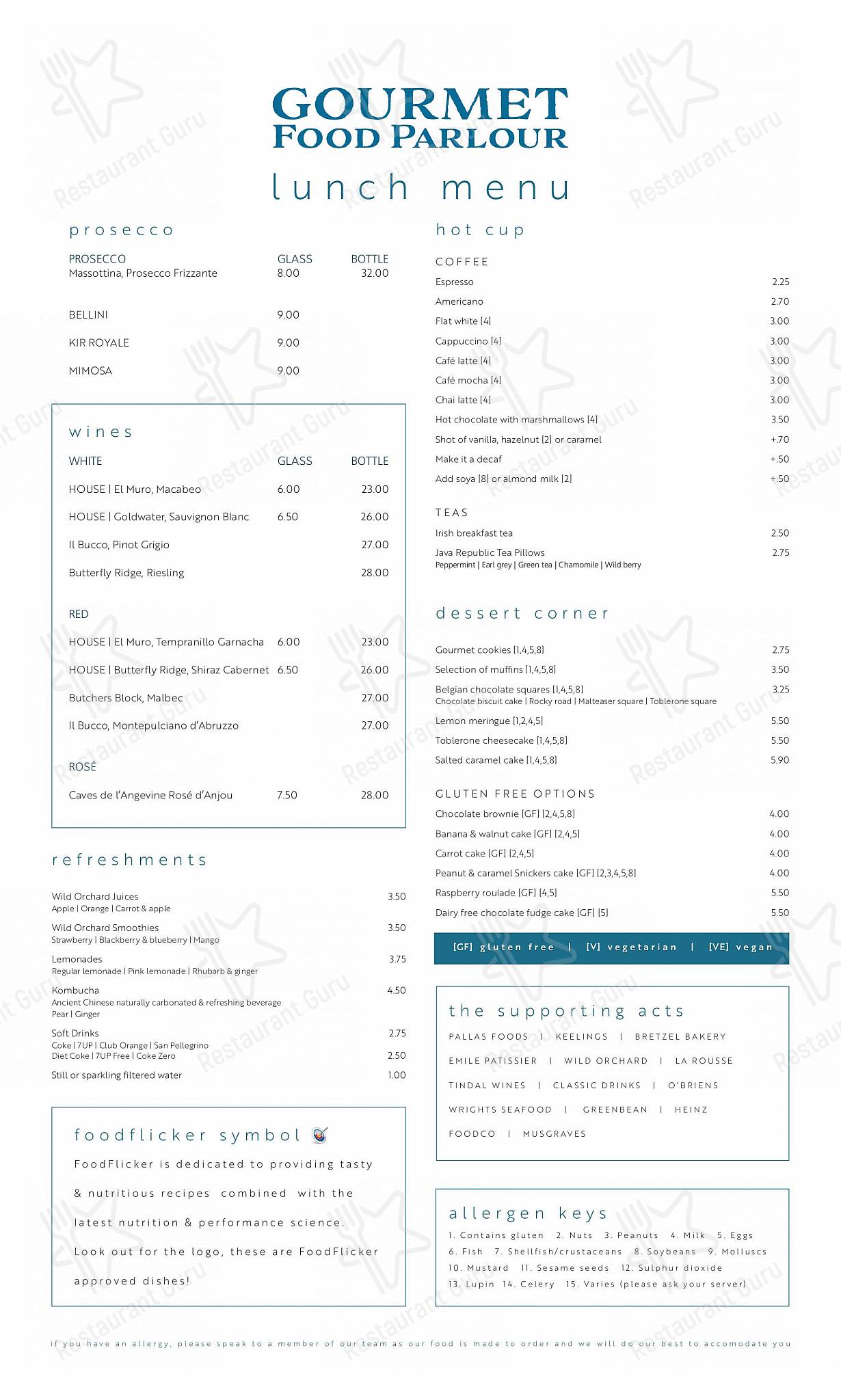 Menu at Gourmet Food Parlour Santry pub & bar, Dublin, Northwood