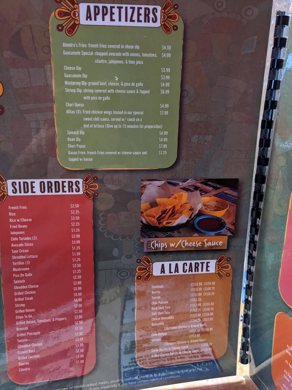 Menu at Monterrey Mexican Restaurant, Greeneville, Tusculum Blvd