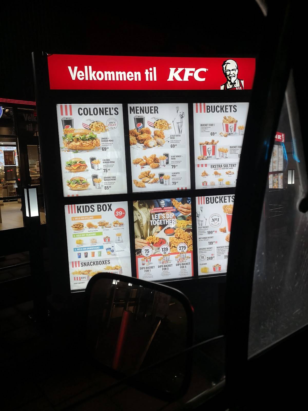 Menu at KFC restaurant, Greve Strand, Mosede Landevej 60