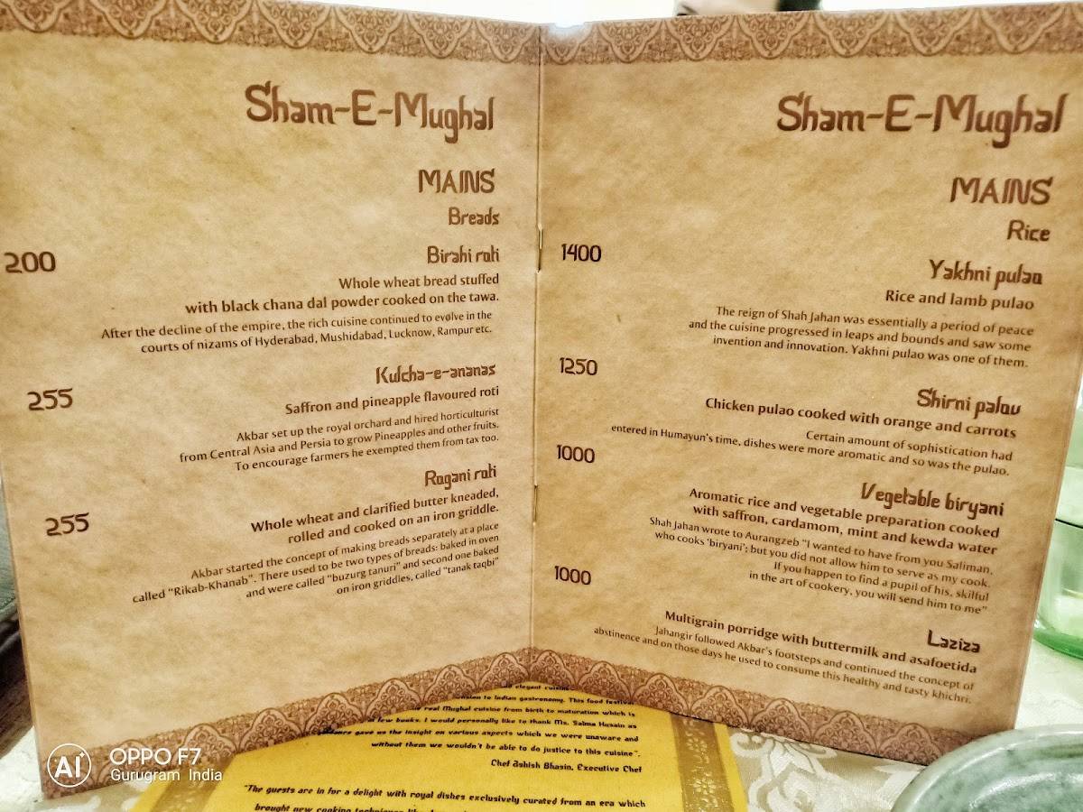 Menu at Diya - The Leela Gurugram, Gurugram, The Leela Ambience ...