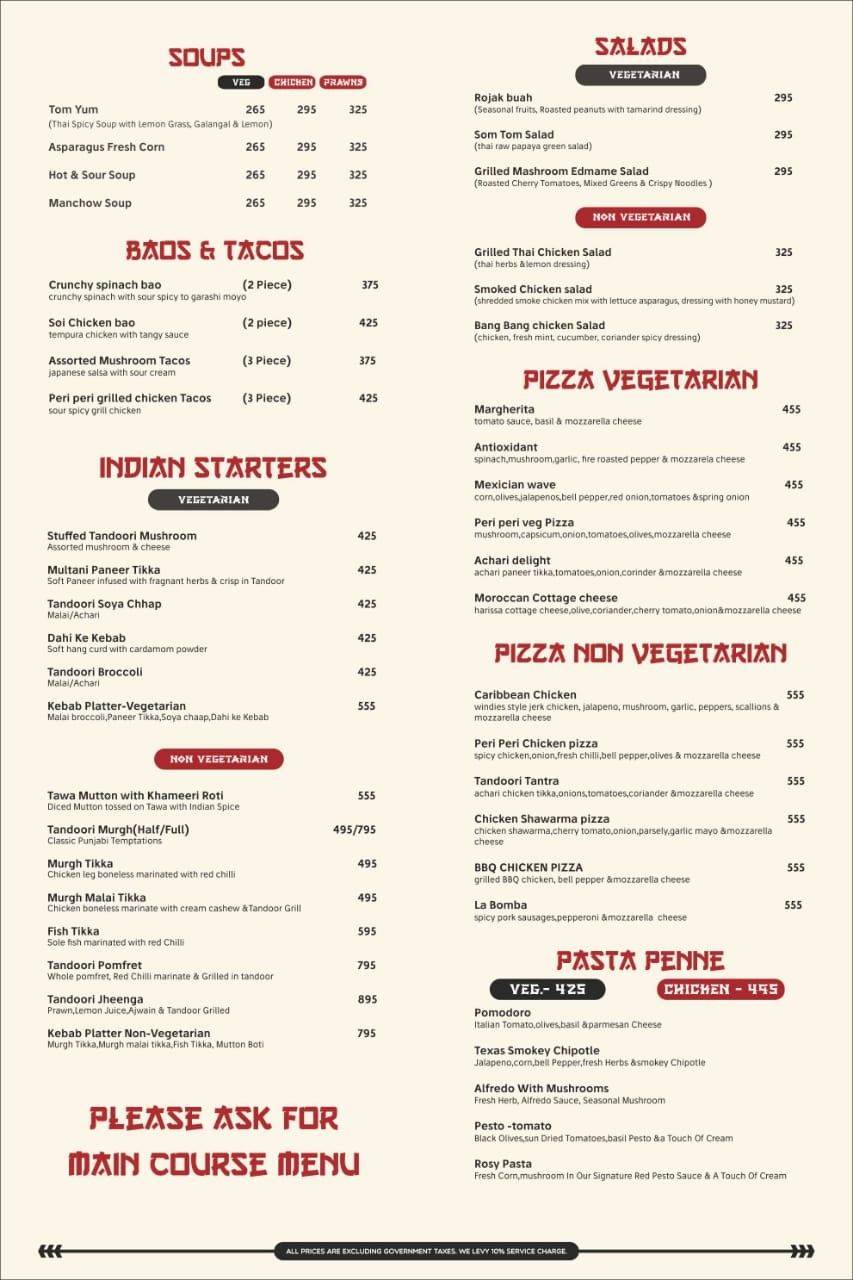 Menu at Soi 7, Gurugram, Cyberhub 205 To 209
