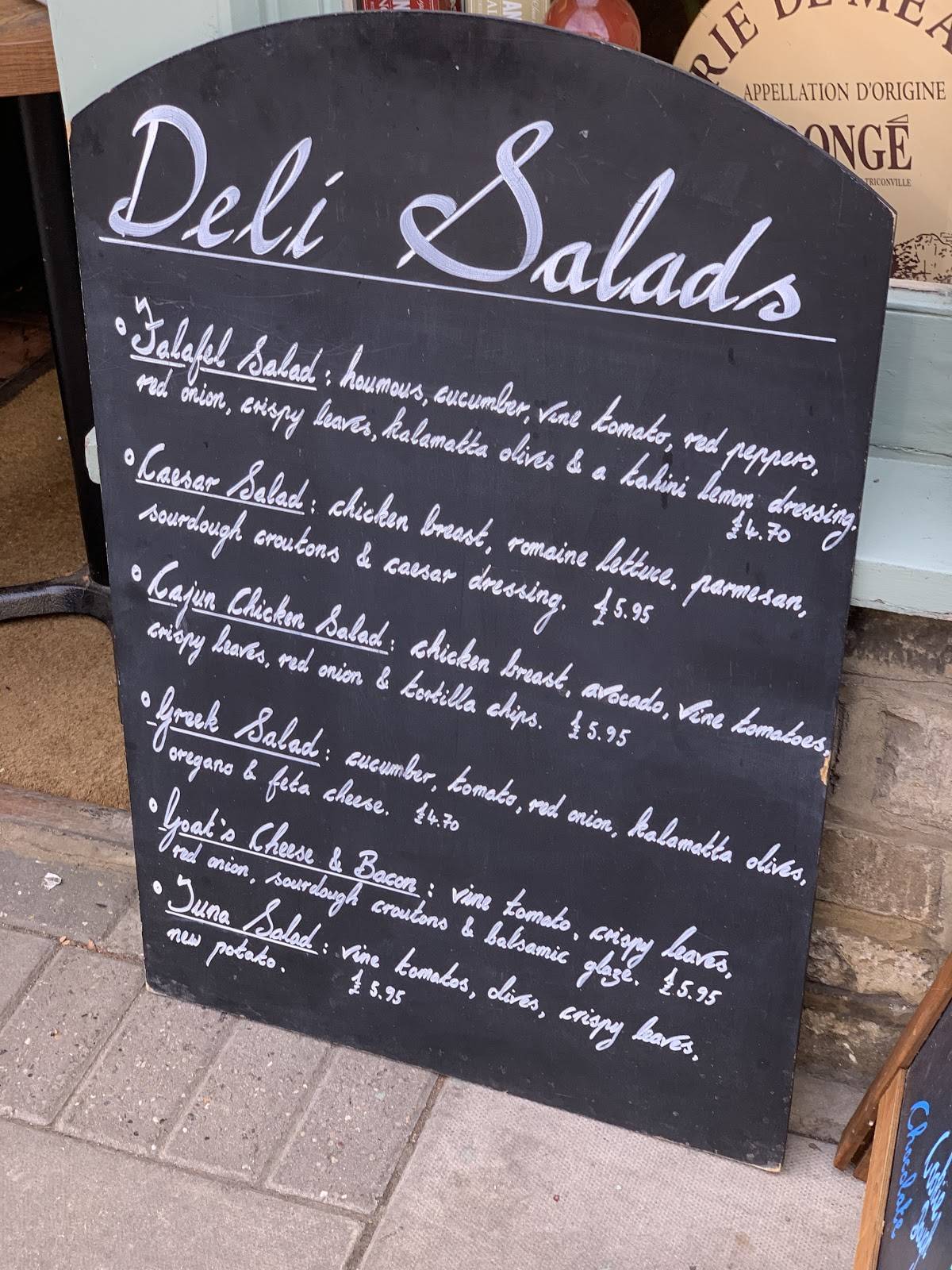 Menu at Hampers food & wine cafe, Woodstock