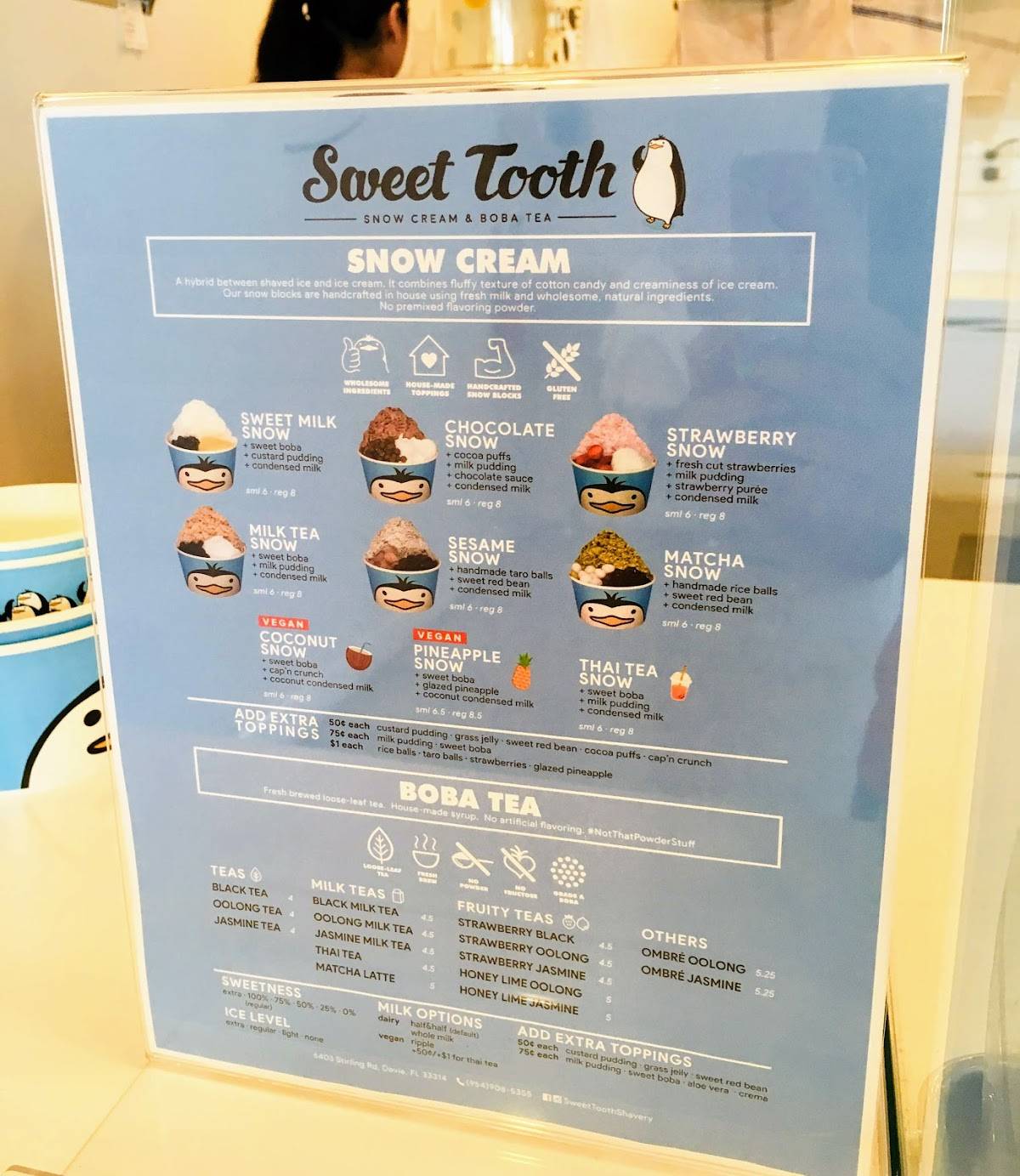 Menu at Hanji Snow Cream + Boba Tea desserts, Davie