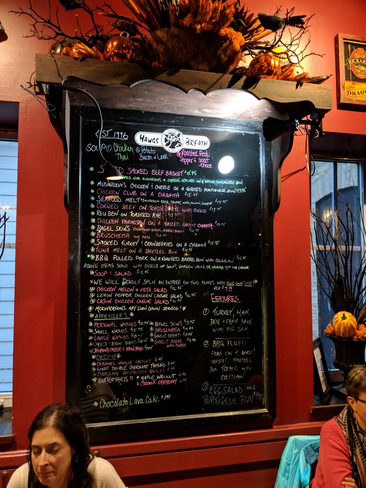 Menu at Hawgs Breath Saloon restaurant, Kincardine