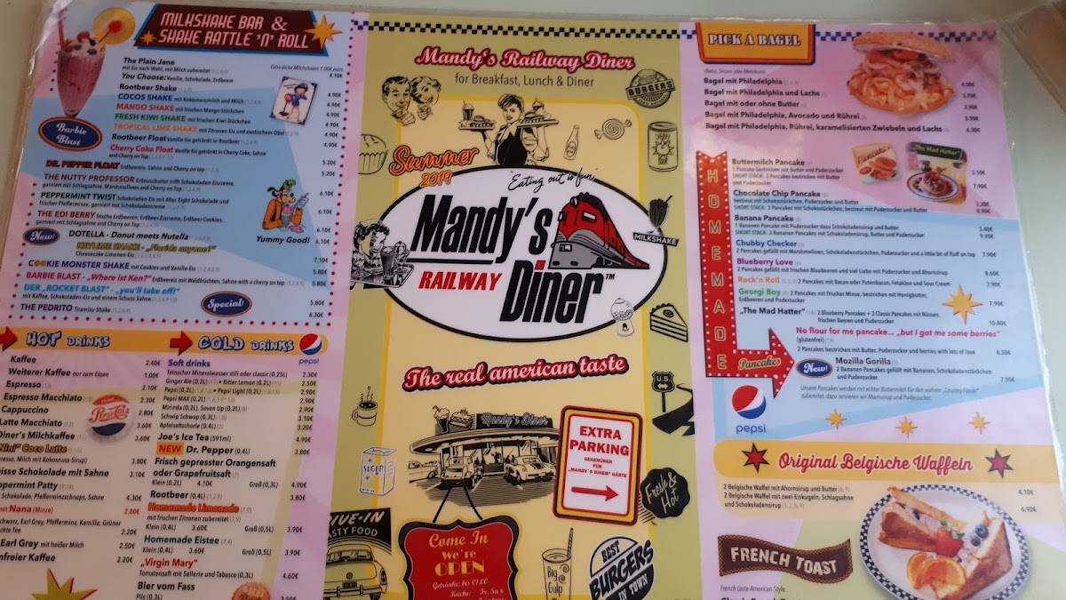 Speisekarte von Mandy's Railway Diner restaurant, Heidelberg