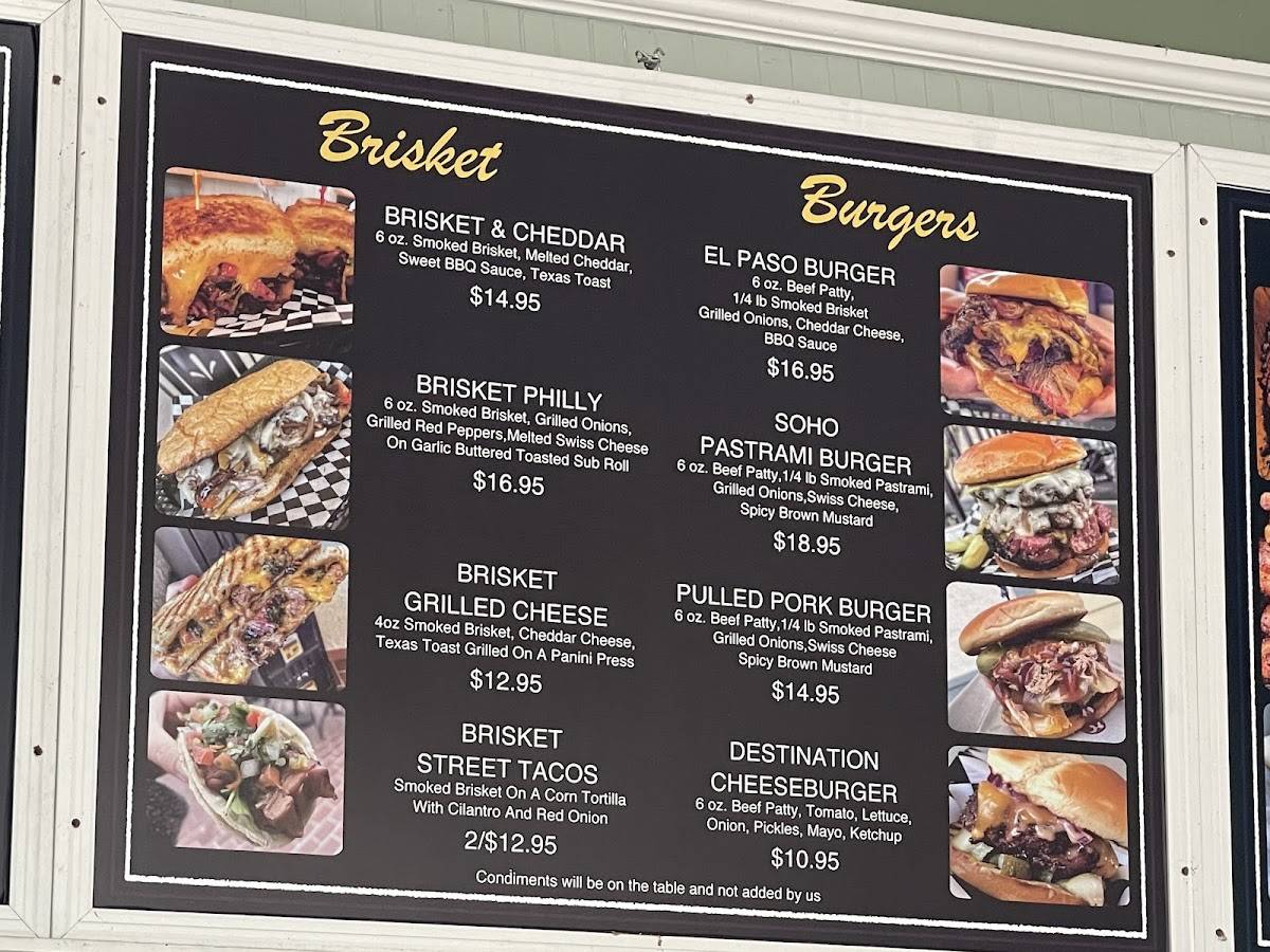 Menu at Destination Smokehouse & Eatery BBQ, Hemet