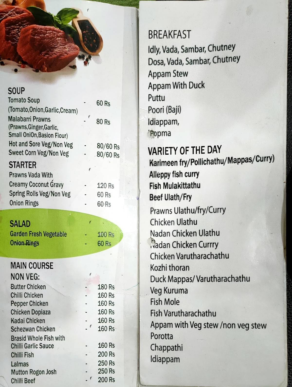 Menu at Himalaya, Alappuzha, G82R+JQ3