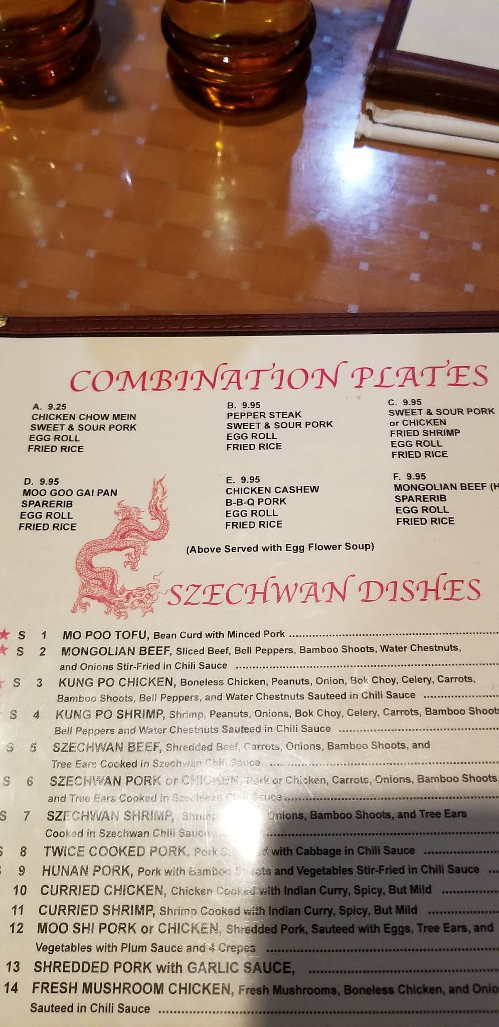 Menu at Ho Lo Ma restaurant, Albuquerque