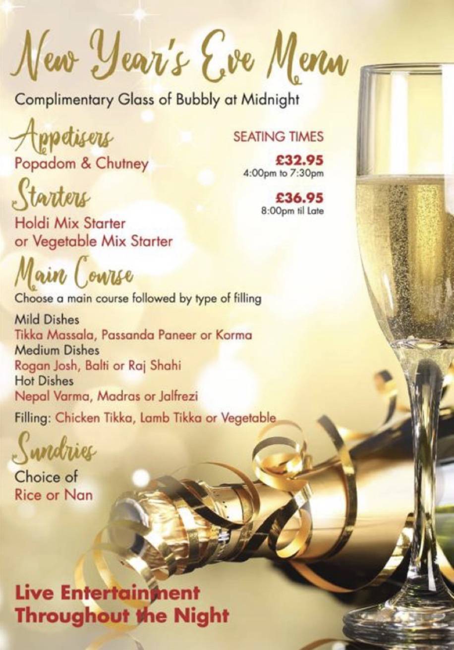 Menu at Holdi Rainford Indian Restaurant, St Helens