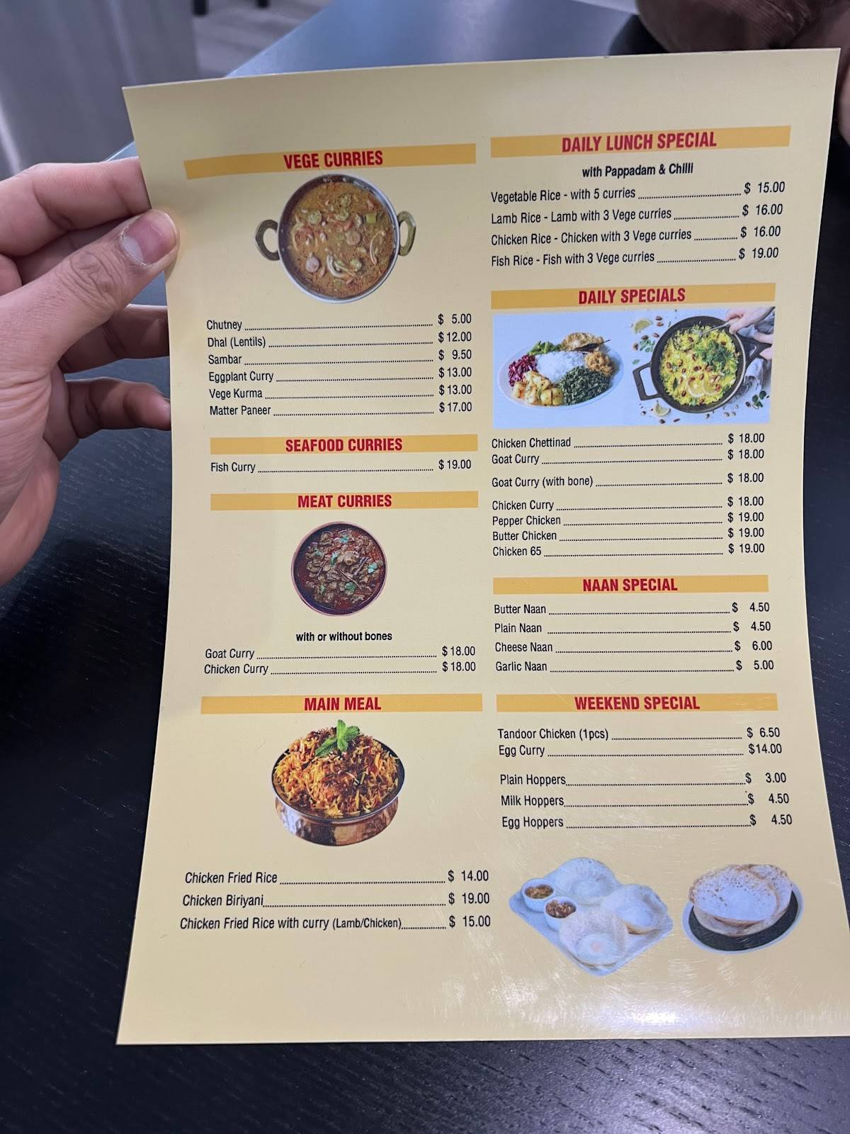 Menu at New Shakthi Takeaway and Restaurant, Homebush