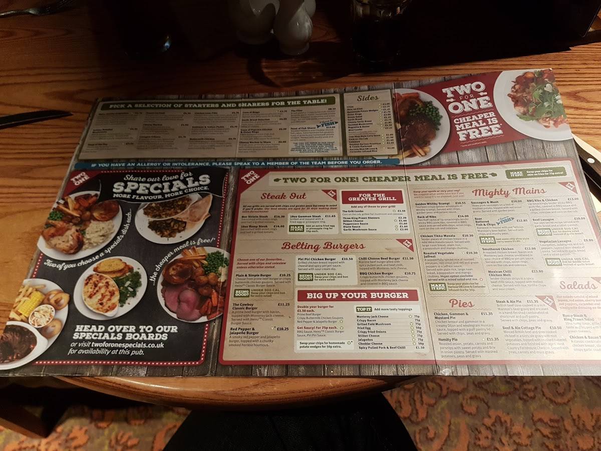 Menu at Honeystone restaurant, Hunstanton