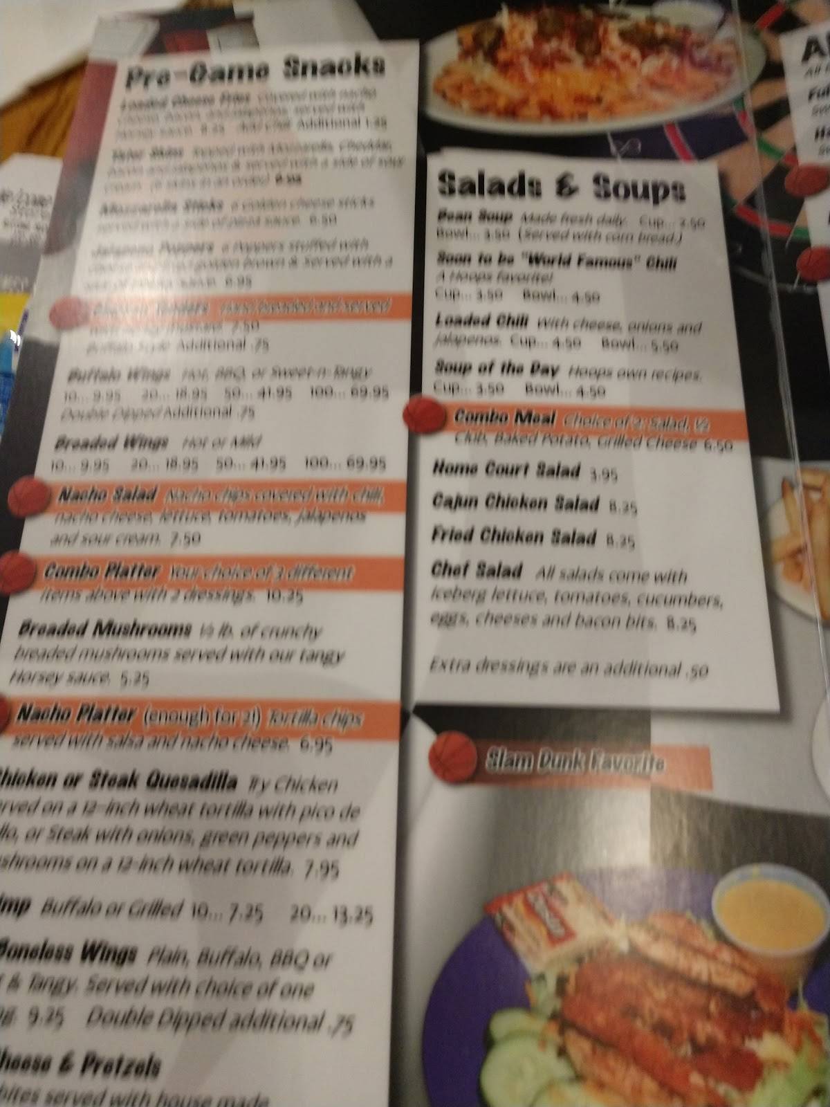 Menu at Hoops Grill & Sports Bar, Louisville, Strawberry Ln