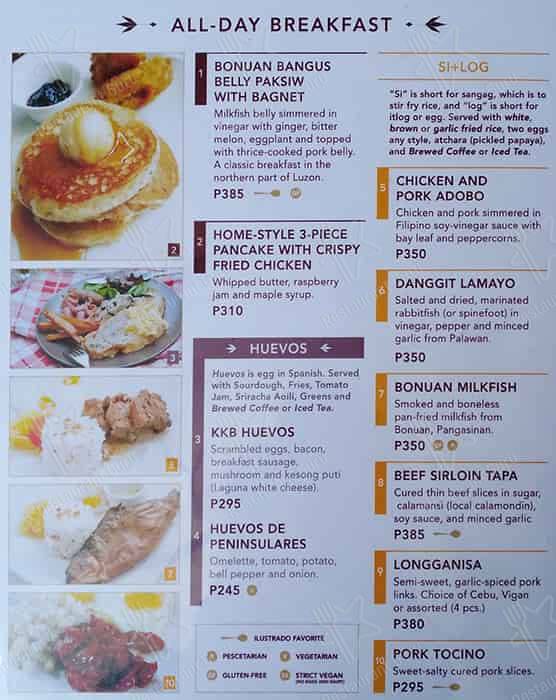 Menu at Ilustrado Restaurant, Manila, two-way