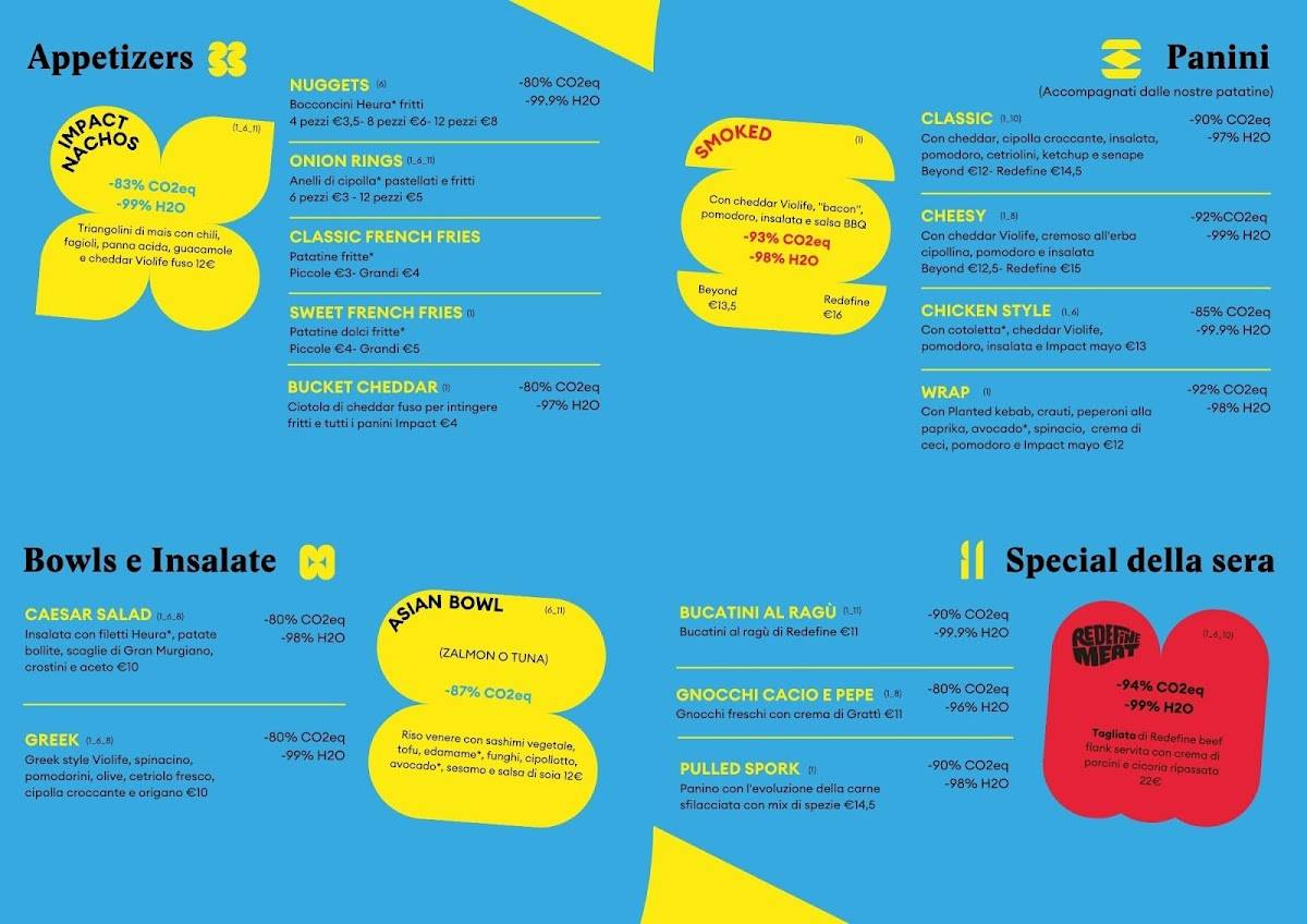 Speisekarte von Impact Food restaurant, ROM