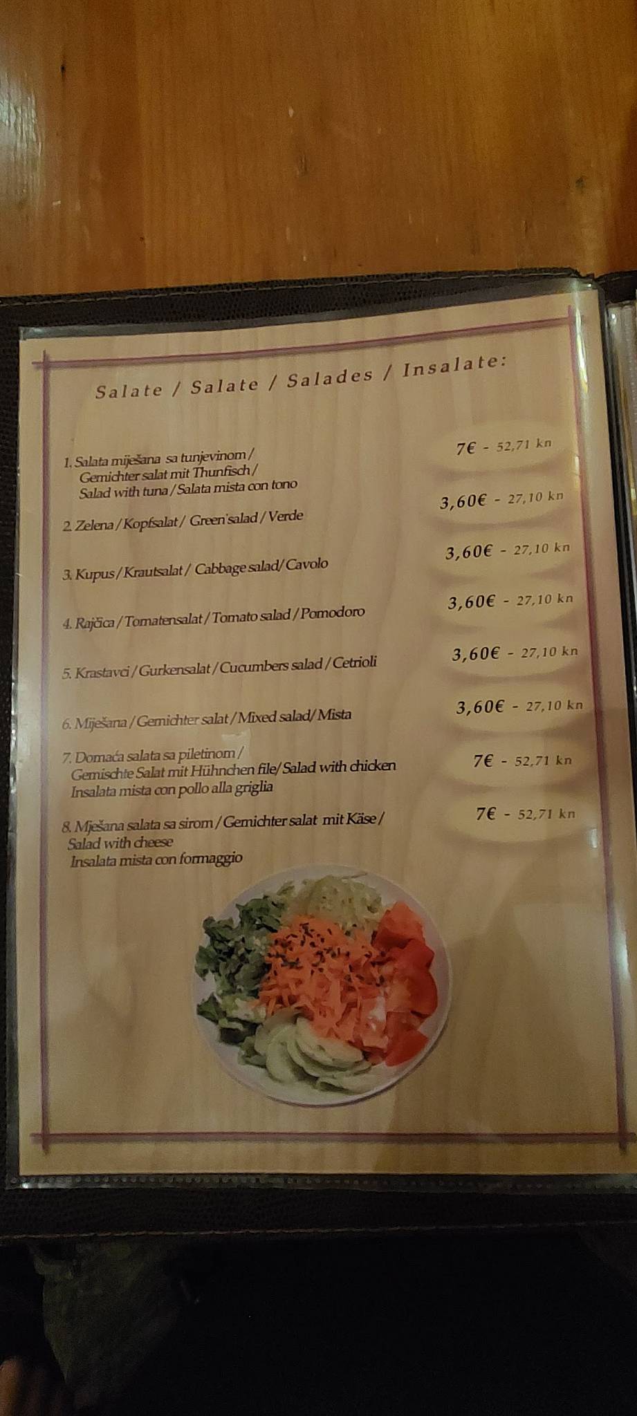 Menu at Ines & Hans Biergarten restaurant, Tar