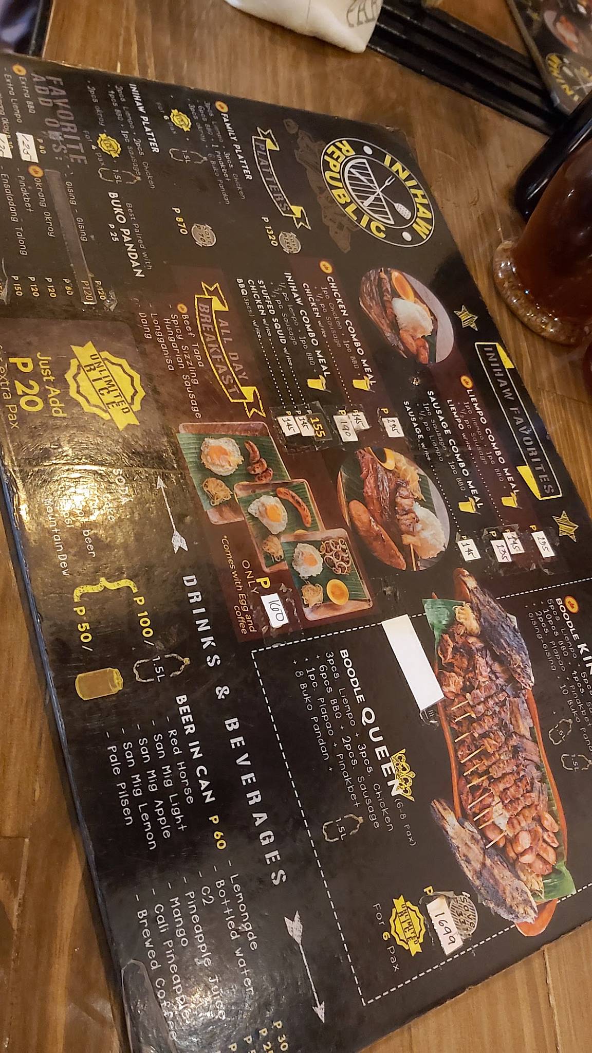 Menu at Inihaw Republic Baguio City, Baguio