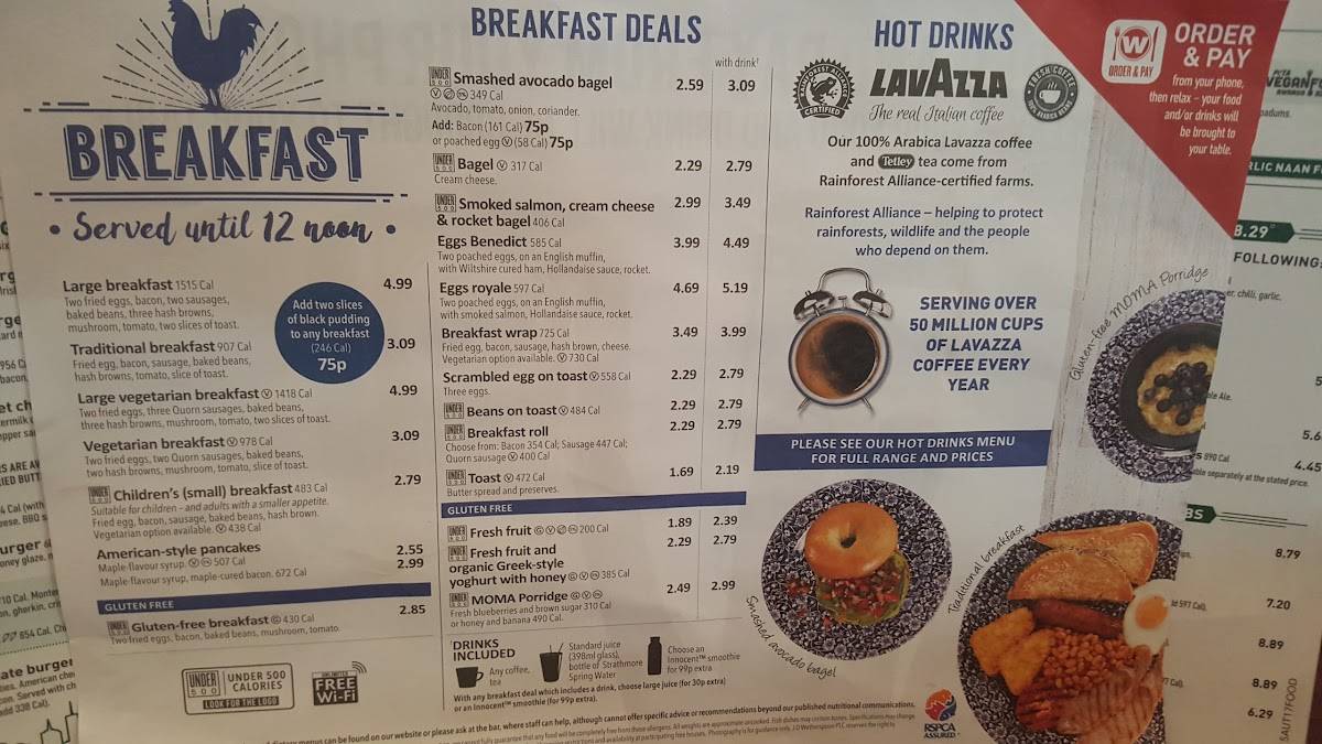 Menu at J.J. Moon's - JD Wetherspoon pub & bar, Wembley, 397 High Rd