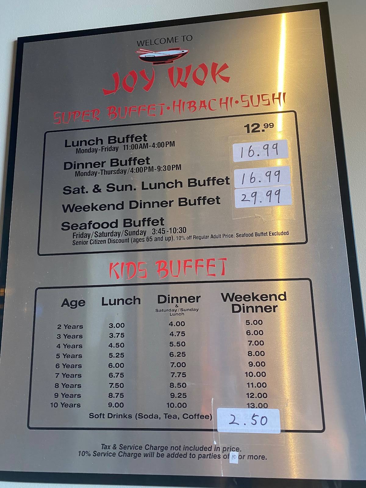 Menu at JOY WOK Super Buffet - Overland Park restaurant, Overland Park ...