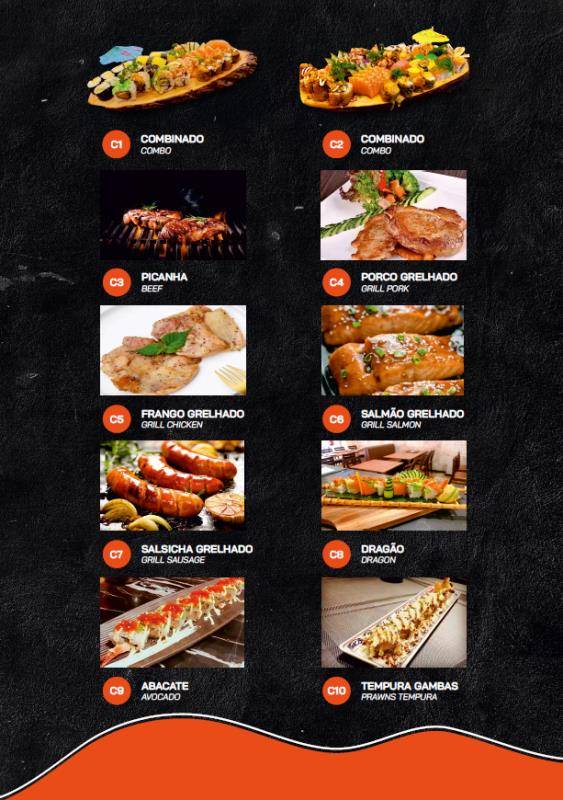 Menu at Jay Jian Sushi restaurant, Parede