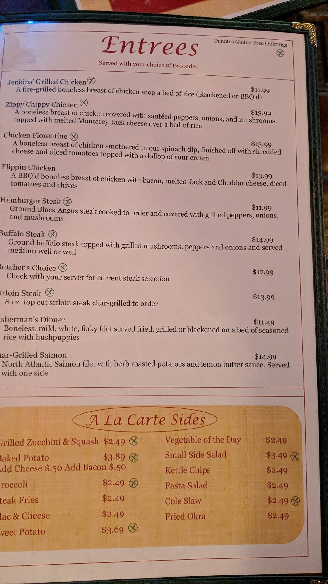 Menu at Jenkins Grille & Market restaurant, Athens