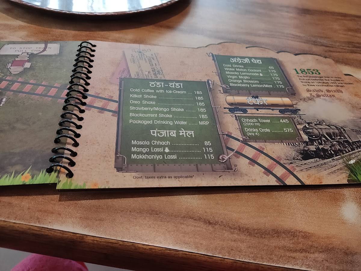 Menu at Vegetrainian - The Train Restaurant, Jodhpur