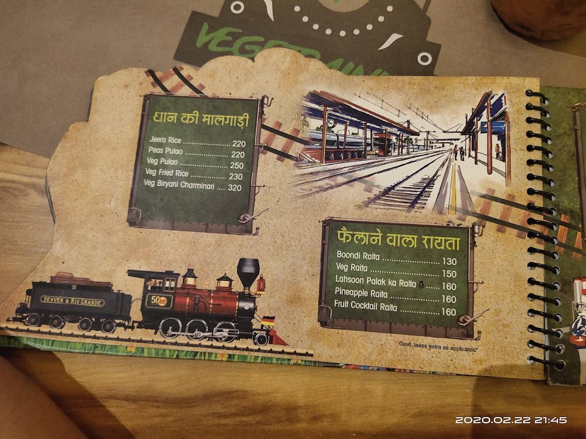 Menu at Vegetrainian - The Train Restaurant, Jodhpur