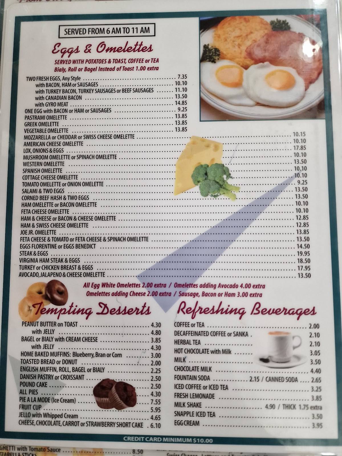 Menu at Joe Jr. restaurant, New York City, 167 3rd Ave
