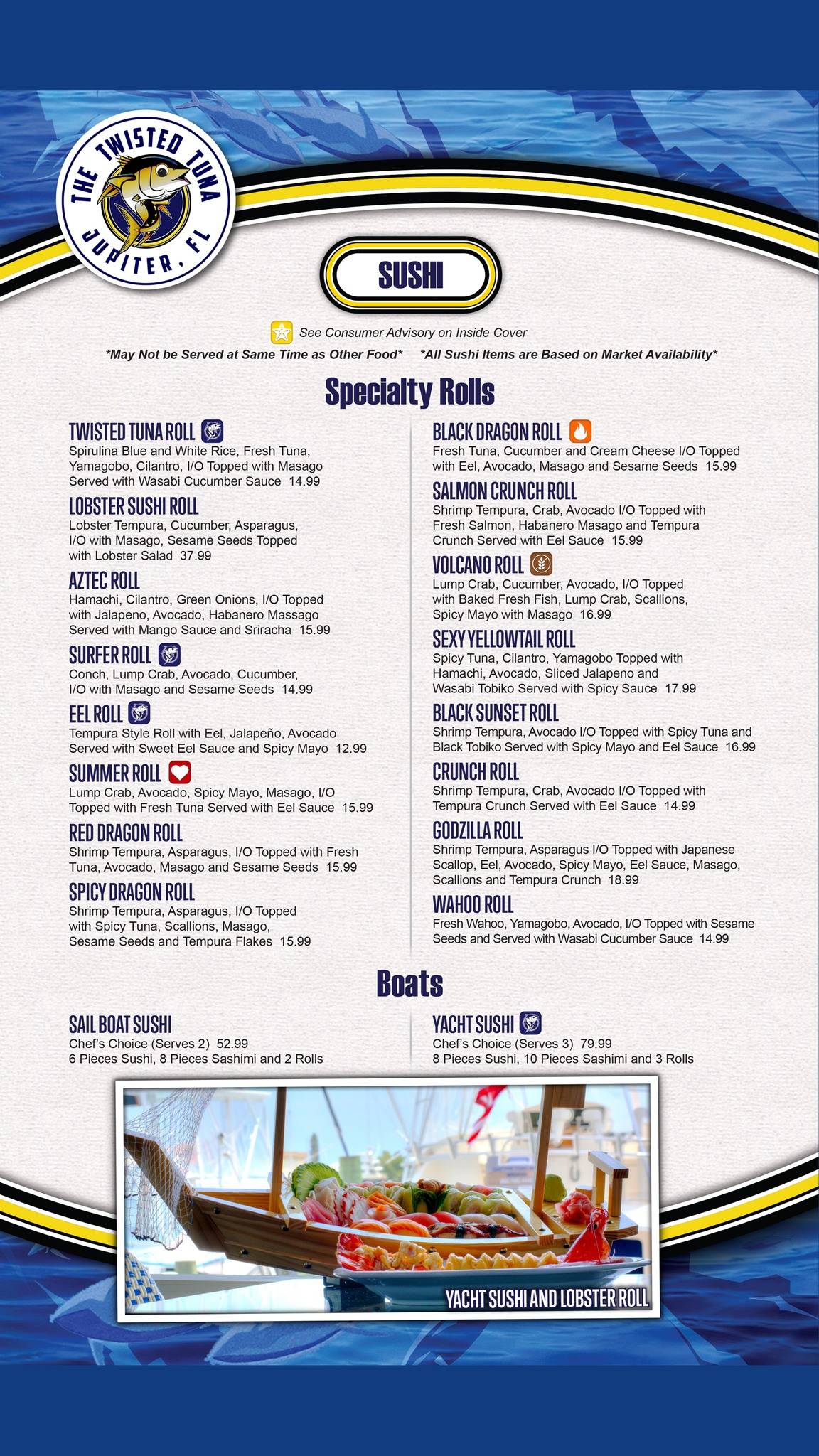 Menu at The Twisted Tuna - Jupiter FL restaurant, Jupiter
