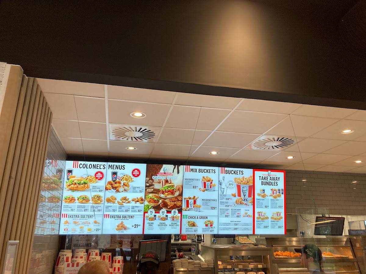 Menu at KFC restaurant, Greve Strand, Mosede Landevej 60