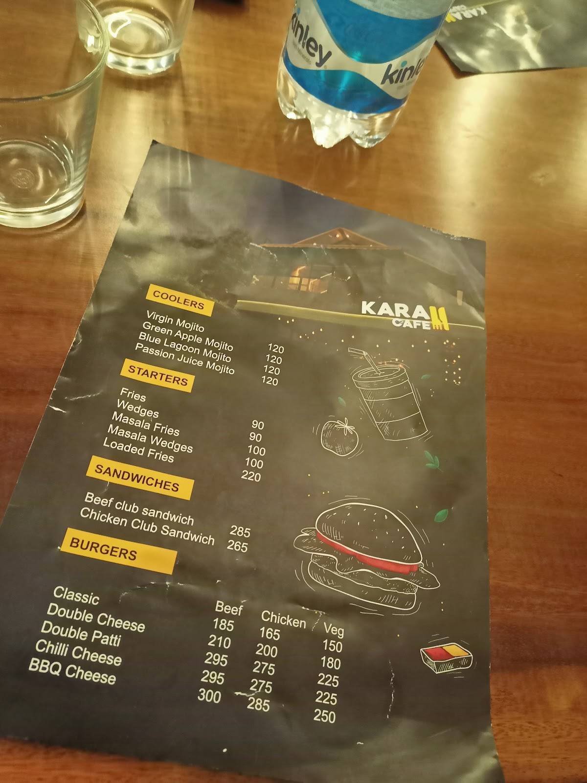 Menu at KARA CAFE, Kodakara