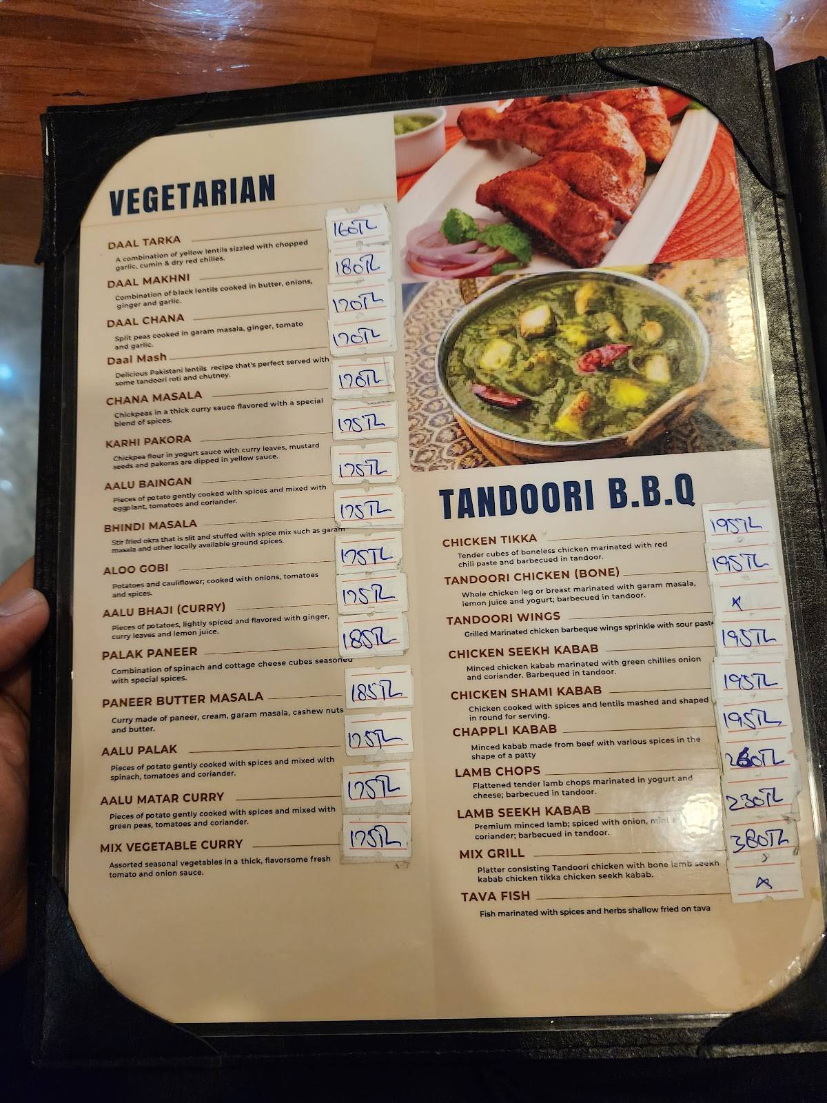 Menu at Karachi Darbar Pakistani Restaurant, Istanbul