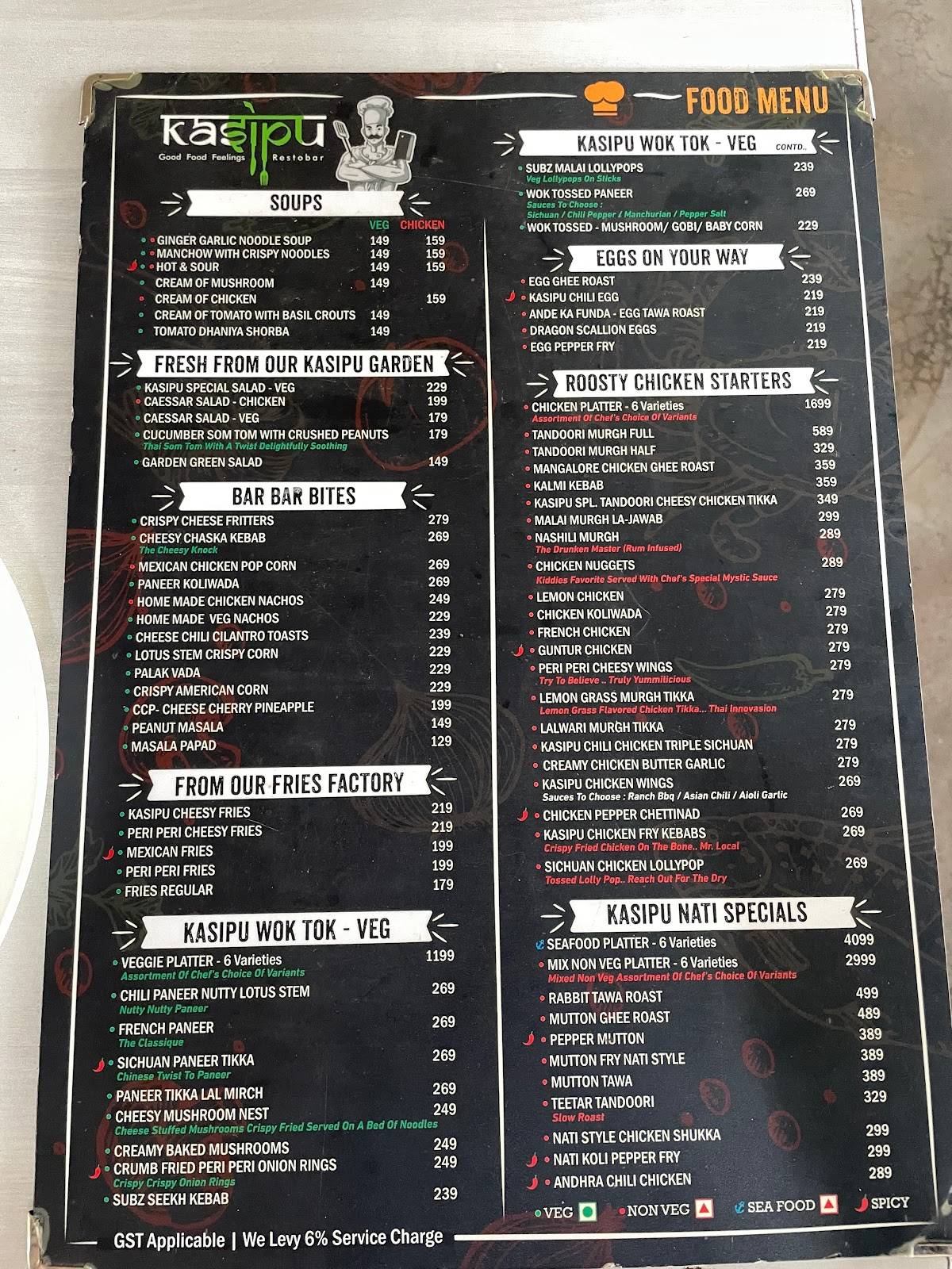 Menu at Kasipu Resto-Bar, Bengaluru, #35/9
