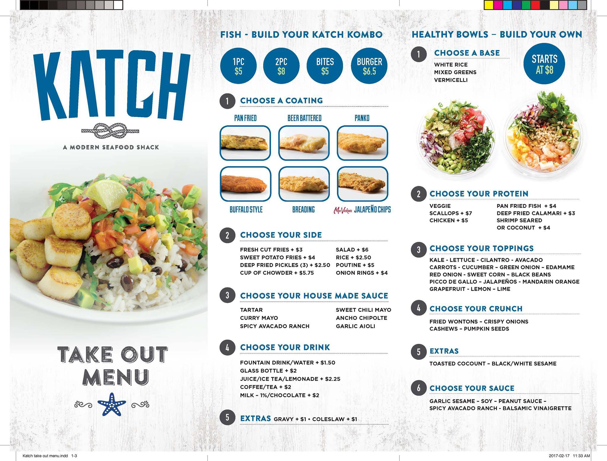 Menu au Katch - A Modern Seafood Shack restaurant, Upper Tantallon