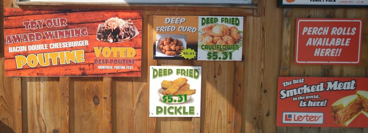 Menu at Fat Les's Chip Stand restaurant, Kemptville, 639 Van Buren St