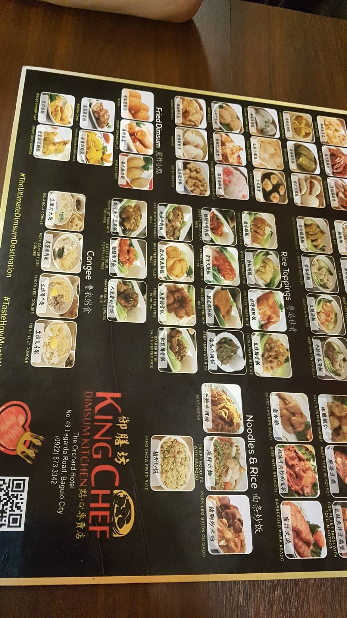 Menu at King Chef Dimsum Kitchen Baguio restaurant, Baguio
