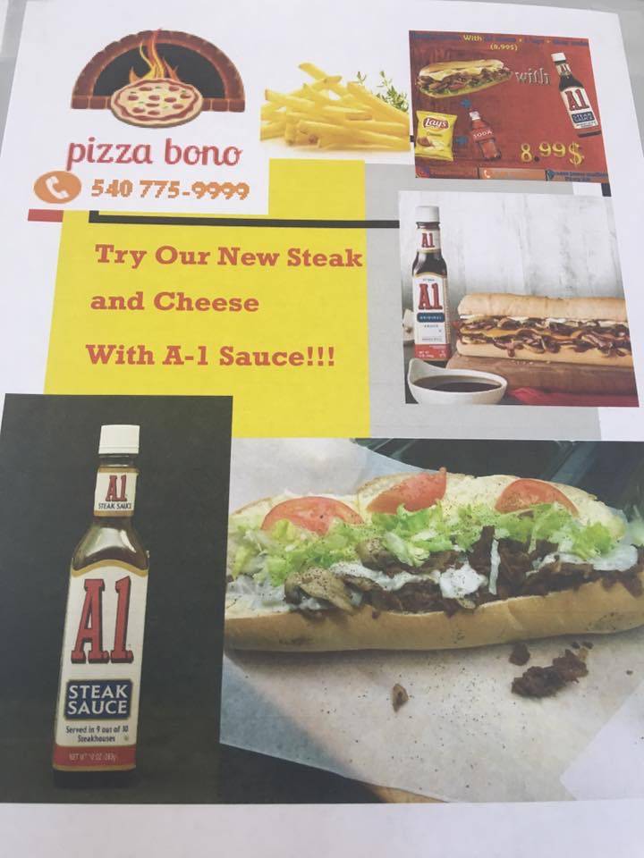 Menu at Pizza Bono pizzeria, King George