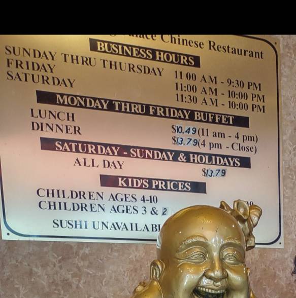 Menu at King Palace Super Chinese Buffet restaurant, Houston, Tomball Pkwy