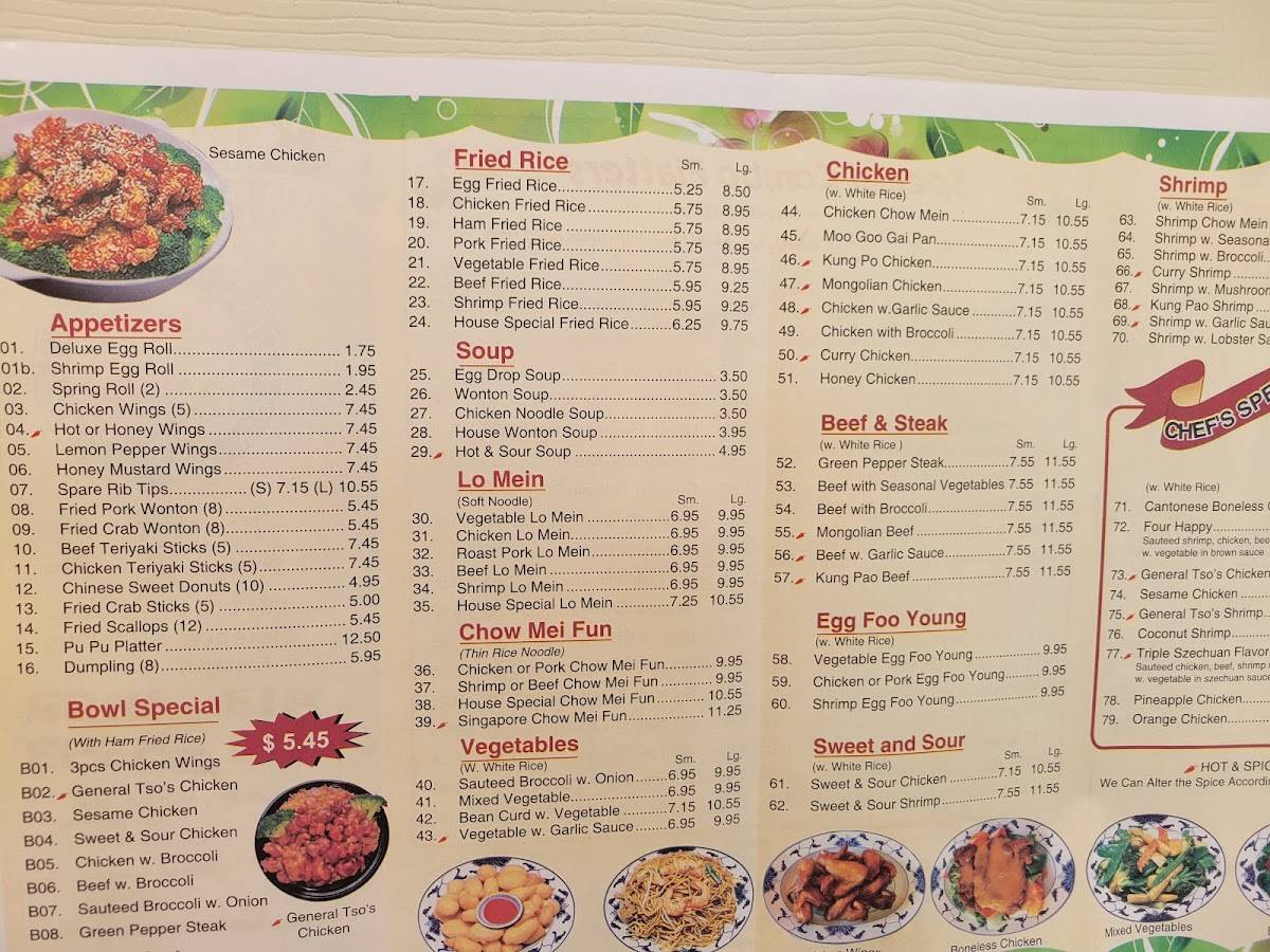 Menu at King's Lite Express restaurant, Florence