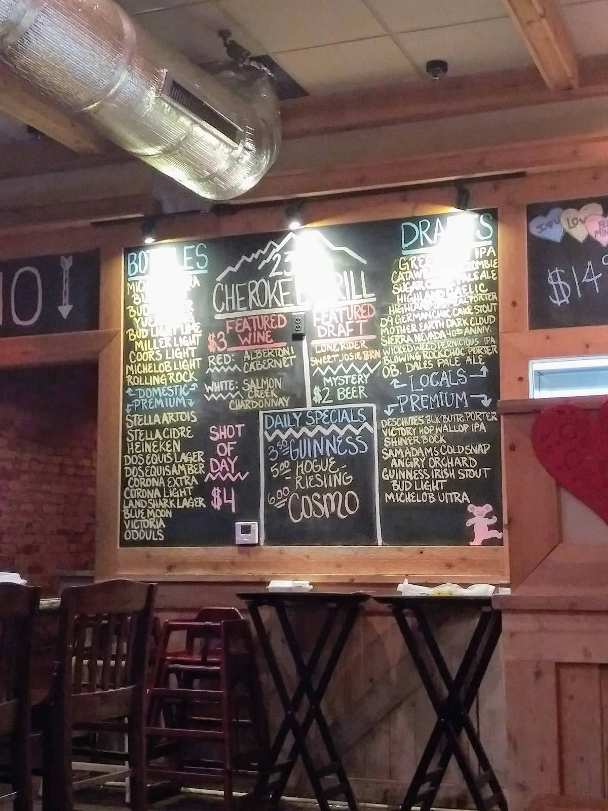 Menu at 238 Cherokee Grill steakhouse, Kings Mountain