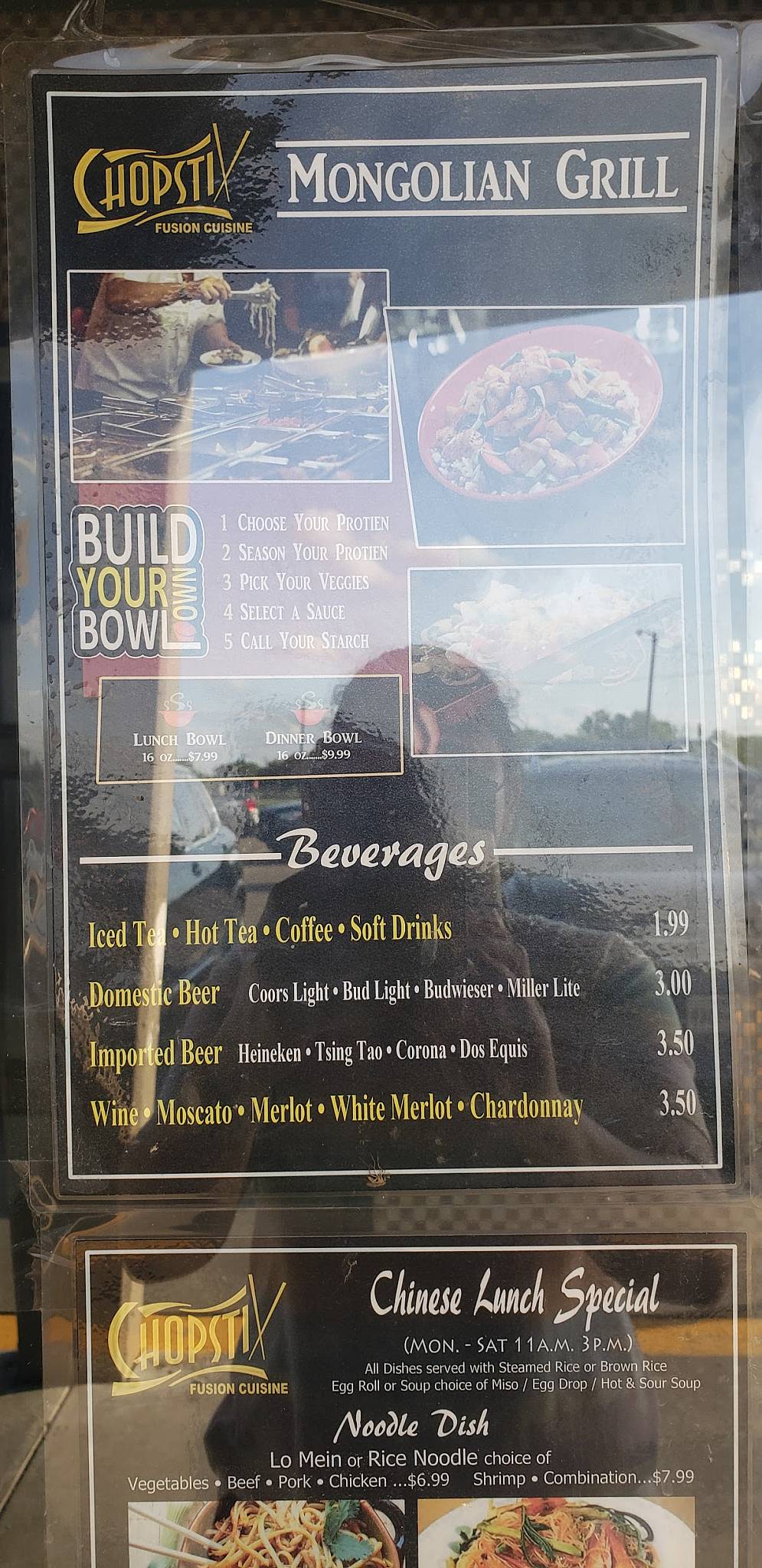 Menu at CHOPSTIX restaurant, Kingsville