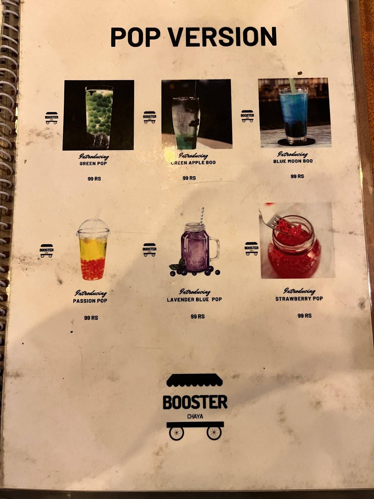 Menu at Booster Chaya Kottayam, Kottayam
