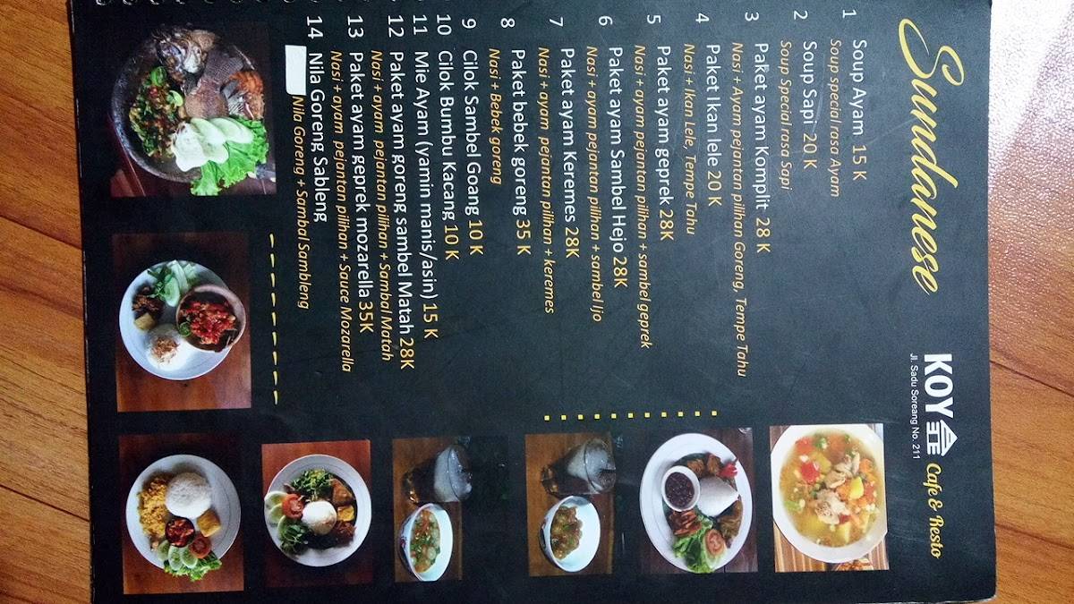 Menu at Koya Cafe & Resto, Soreang, Jl. Raya Soreang-Ciwidey No.211